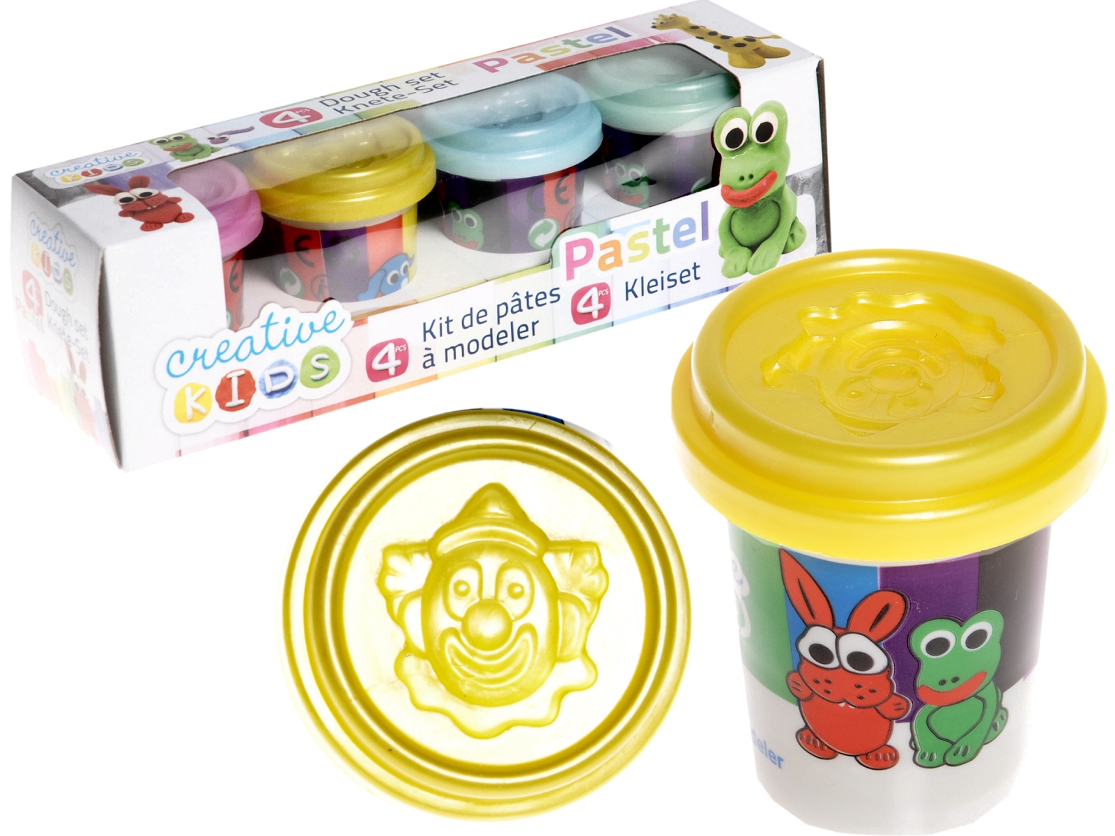 Knete KIDS farbiges 4-teiliges Set, Figuren im Deckel | Spielwaren ...