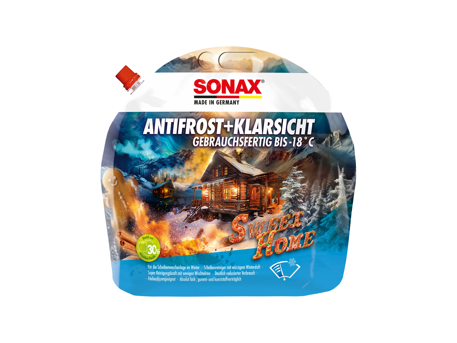 SONAX Sweet Home AntiFrost+KlarSicht bis -18 °C, PET-Standbodenbeutel 3 Ltr. | KFZ-Pflege ...