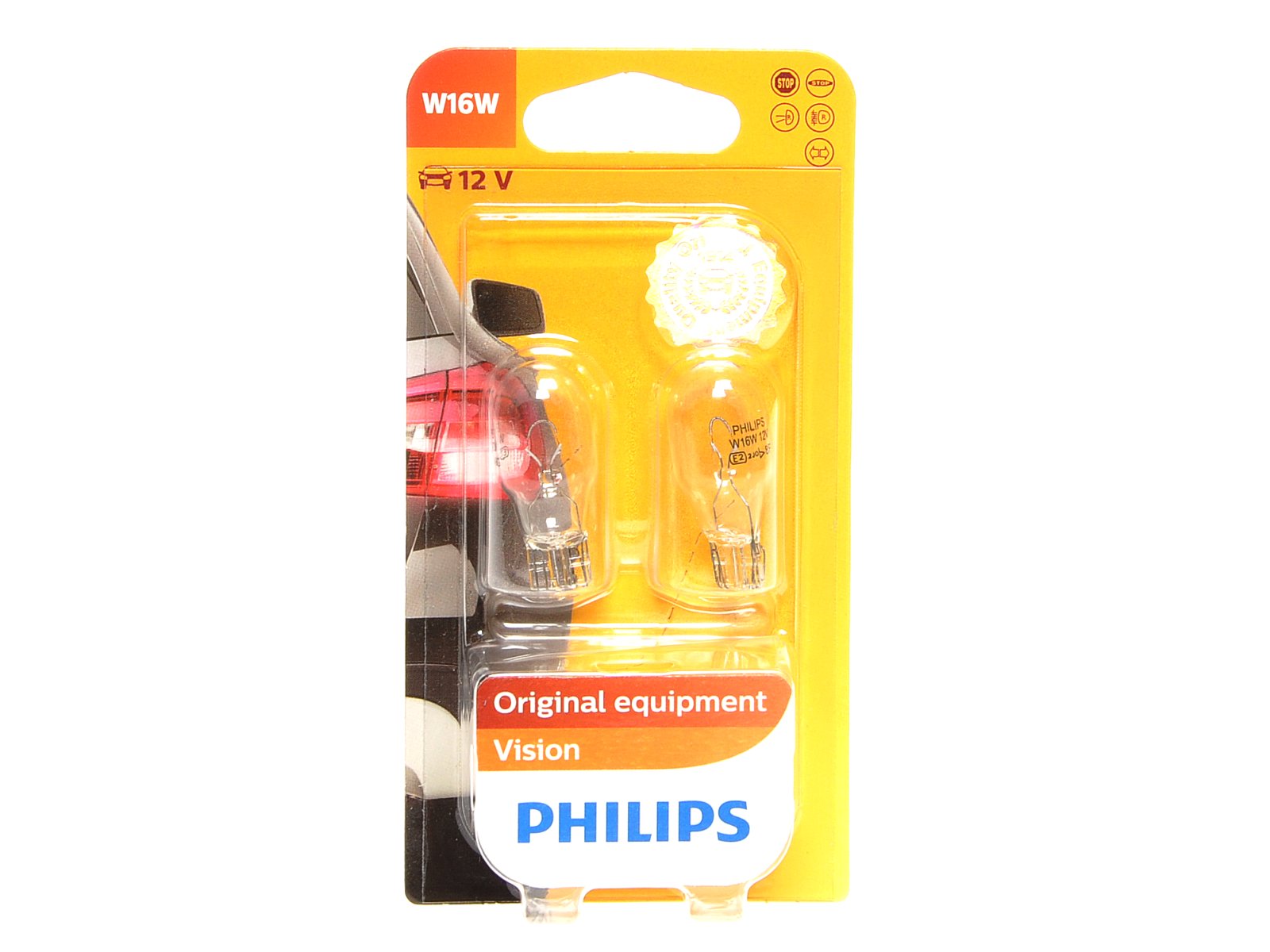 PHILIPS Vision W16W, 12V/16W, weiss W2.1x9.5d, duo | Jet-Shop